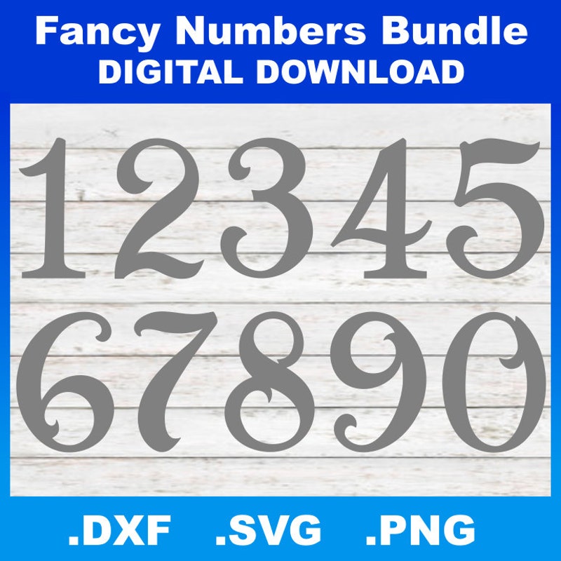 Fancy Number Clipart - Etsy