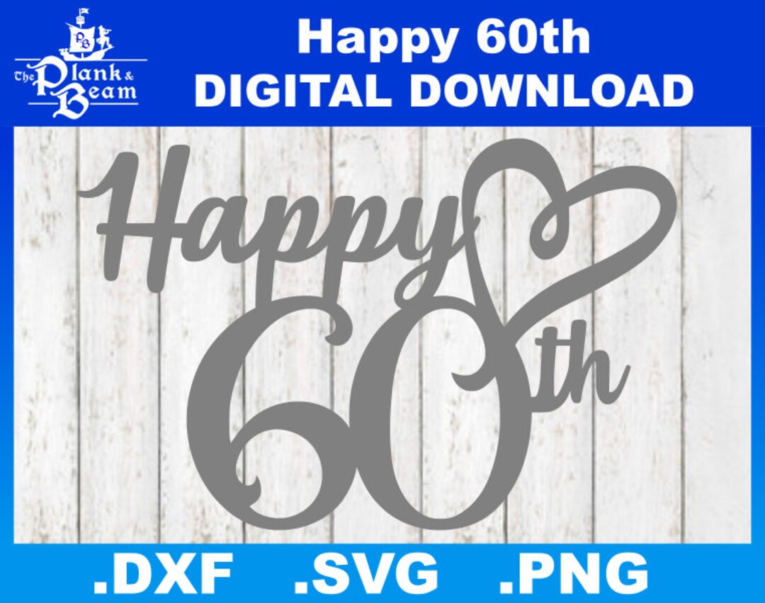 Feliz 60. aniversario SVG, aniversario SVG, corazón del 60. aniversario ...