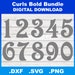Curly Numbers SVG: Calligraphy Font, Cricut & Silhouette (digital ...