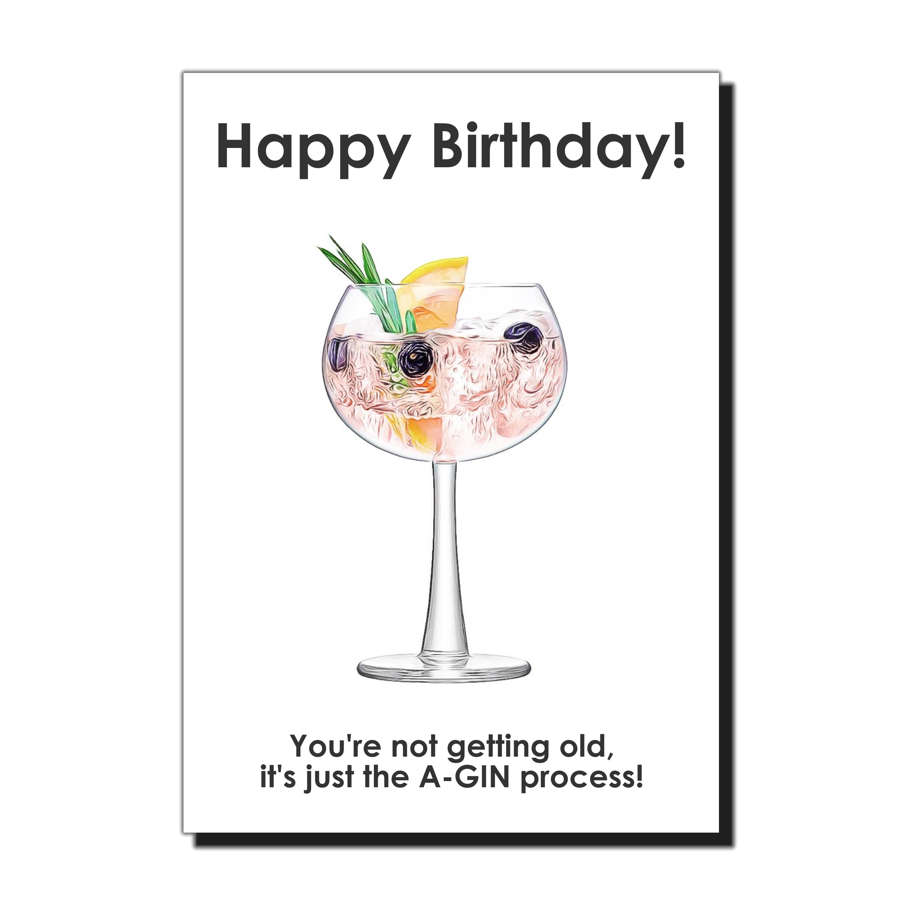 Happy Birthday Gin Card - Etsy