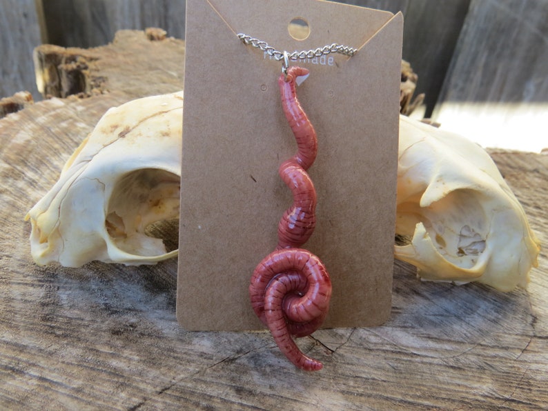 Earthworm Pendant Necklace - Etsy