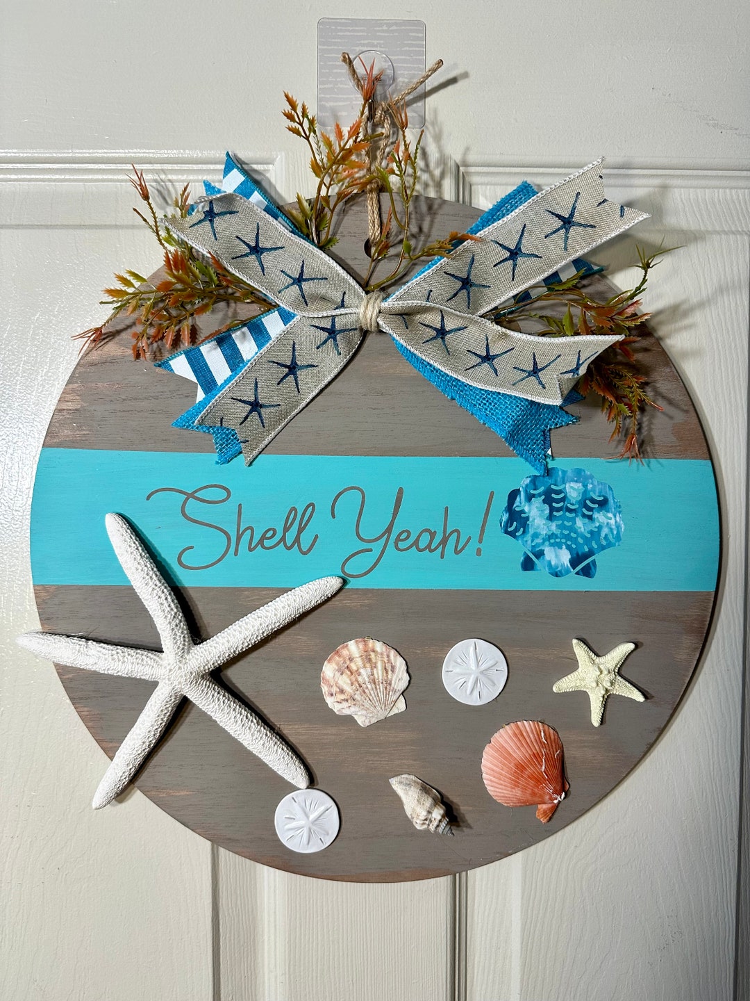 Beachy Front Door or Home Decor Wood Round - Etsy