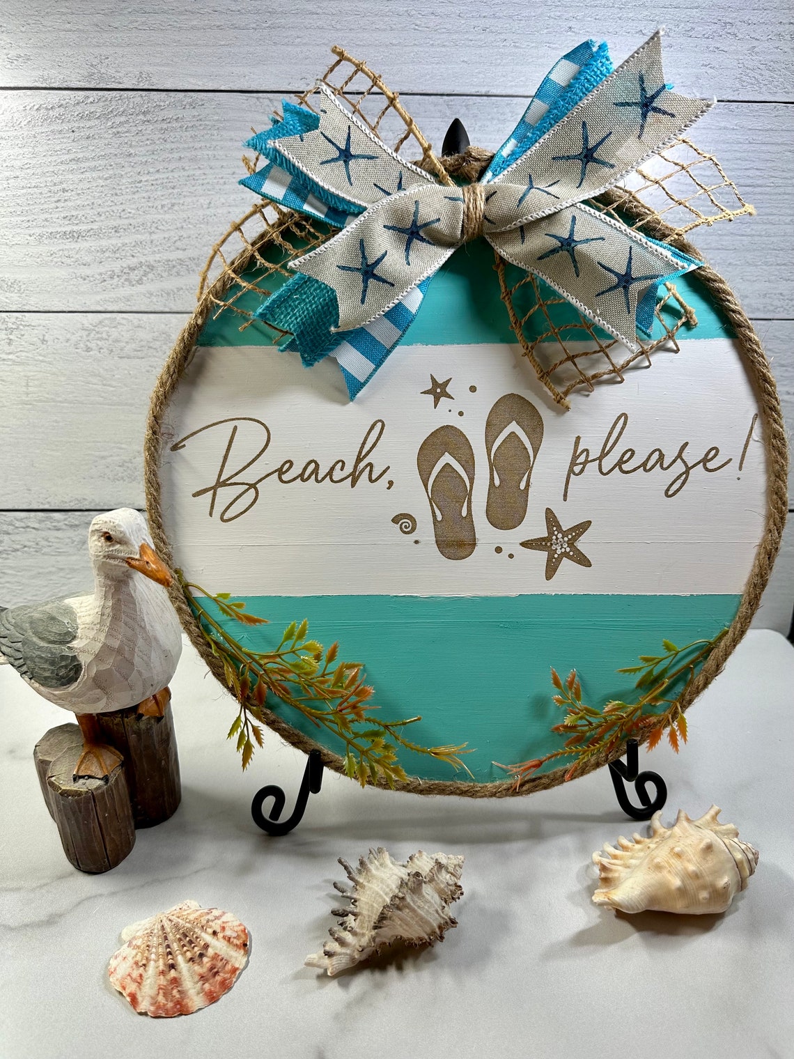 Beachy Front Door or Home Decor Wood Round - Etsy