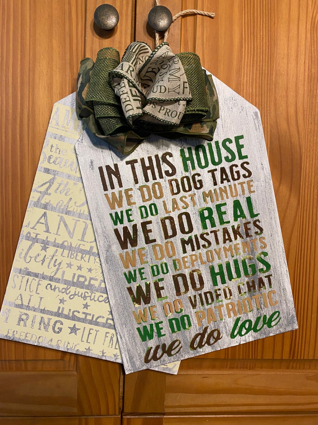 Army Military Dog Tag Door Sign - Etsy