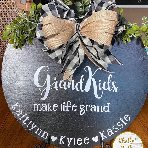 Grandkids Make Life Grand Hanging Sign - Etsy