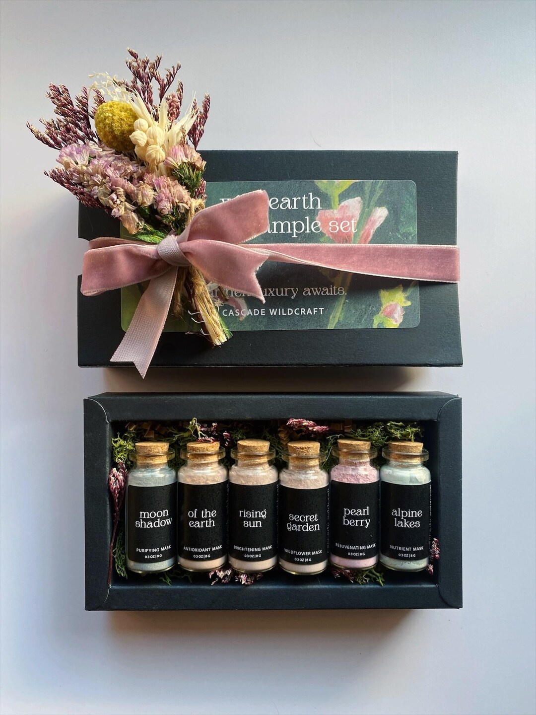 Organic Face Mask Gift Set | Sample Size Powdered Herbal Masks in ...