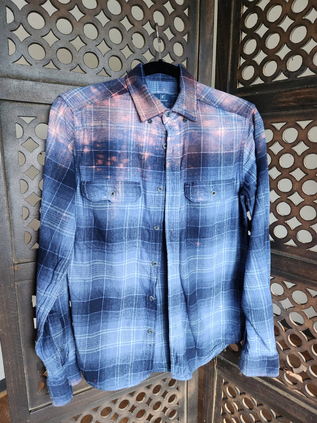 Purple XS Arrow Acid Washed Flannel Sun Bleached Splatter - Etsy