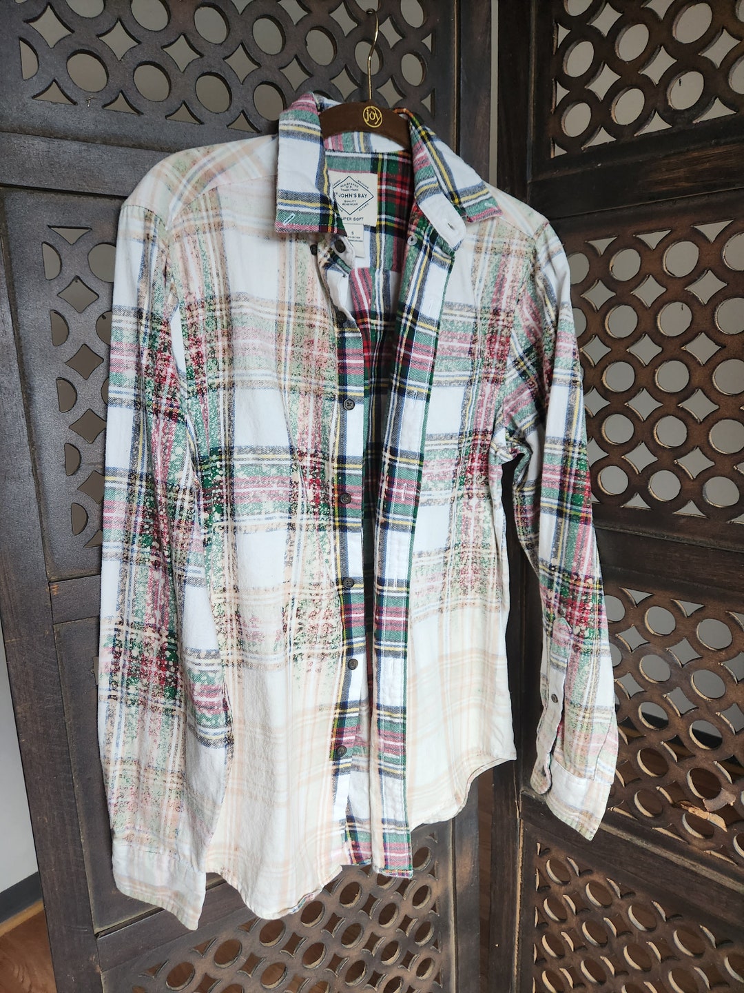 Bleached SMALL Acid Washed Flannel, Sun Bleached Splatter Flannel, Soft ...