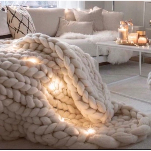 Giant Knit Blanket - Etsy