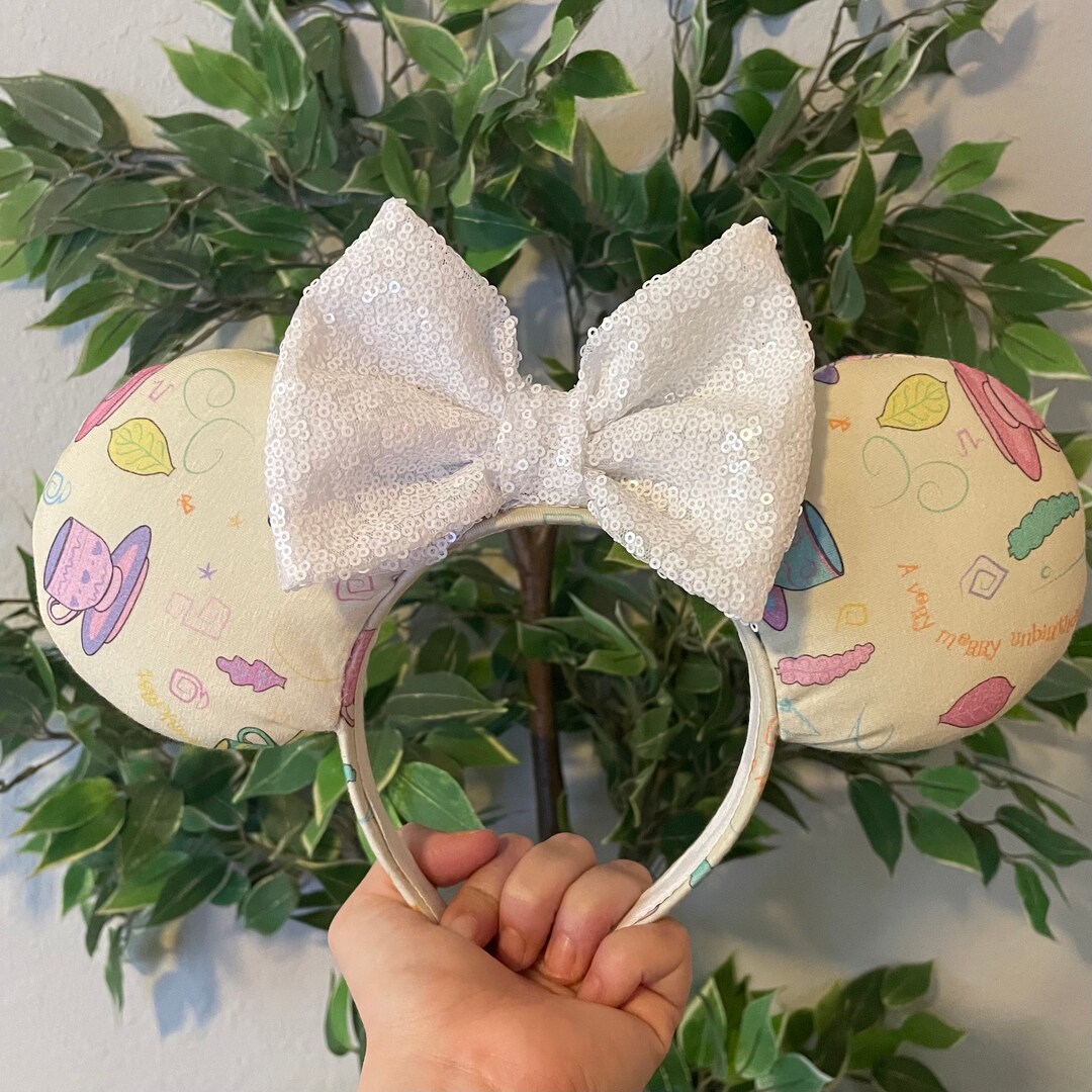 Mad Tea Party Ears | Alice in Wonderland Inspired Ears | White Sequin ...