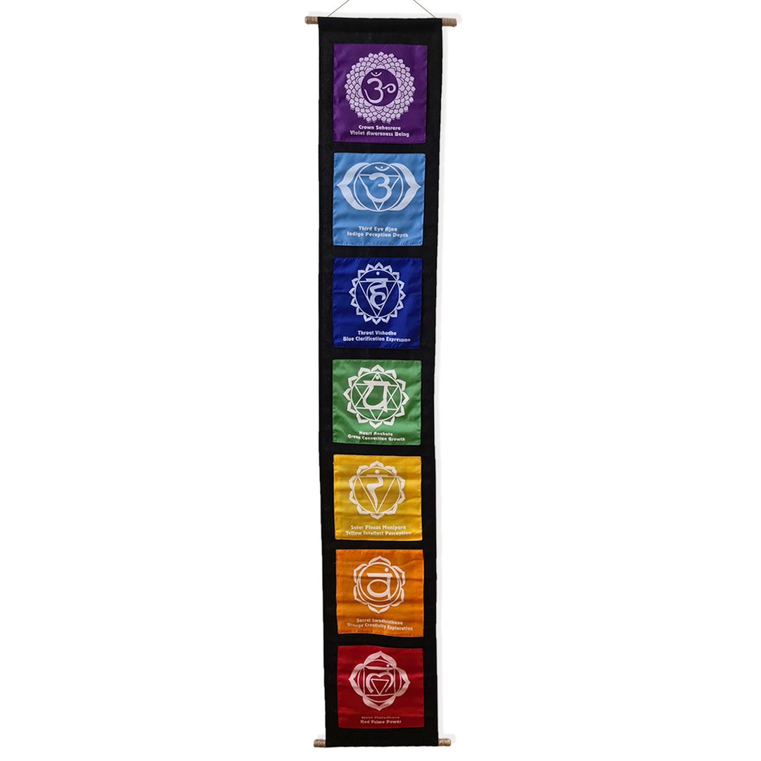 Seven Chakra Sign Wall Hanging, Chakras Wall Decor for Meditation Room ...