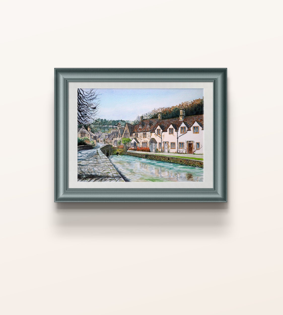 Cotswolds Old Village Art Print British Countryside Castle Combe UK ...