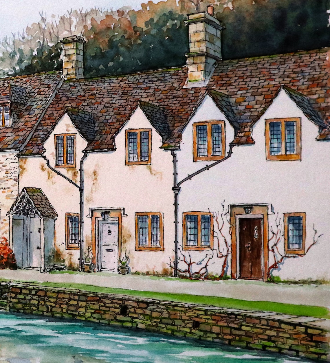 Cotswolds Old Village Art Print British Countryside Castle Combe UK ...