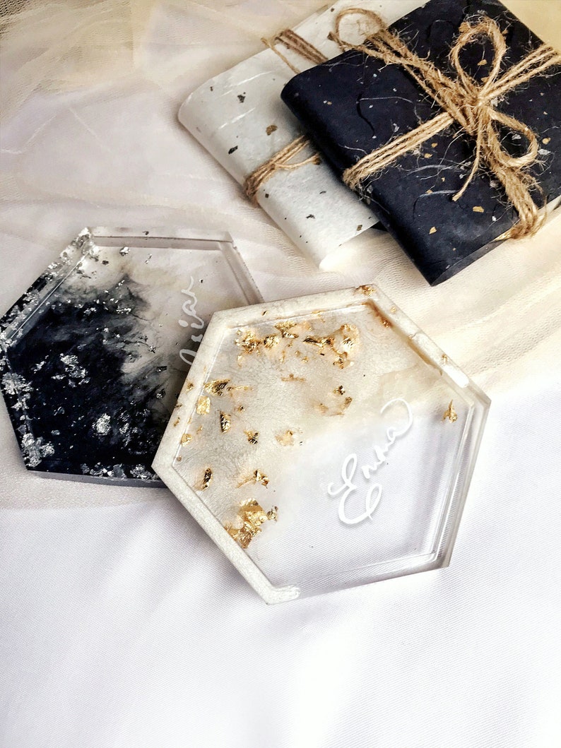 Handmade Resin Coaster With Custom Calligraphy - Etsy
