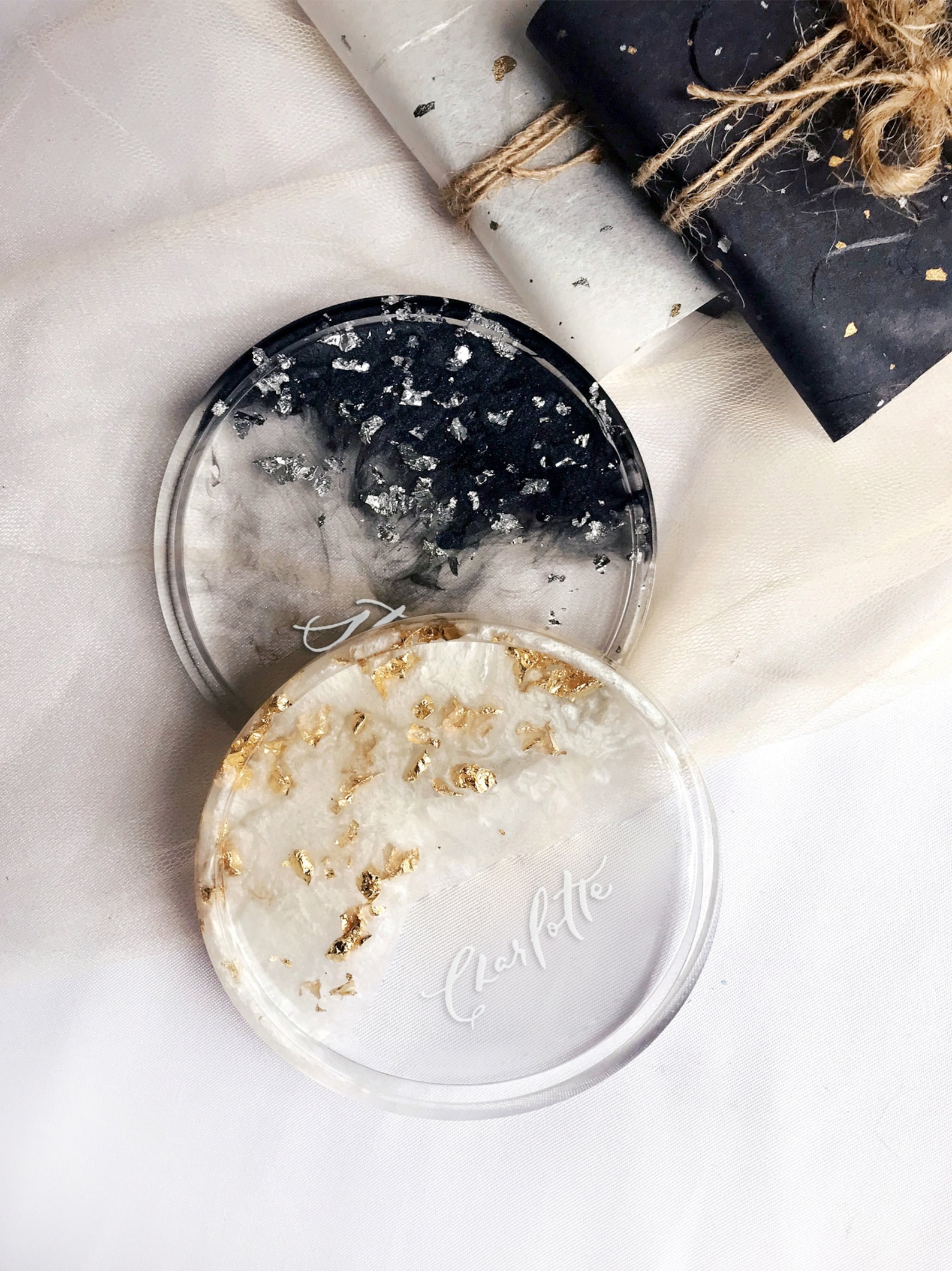 Handmade Resin Coaster With Custom Calligraphy - Etsy