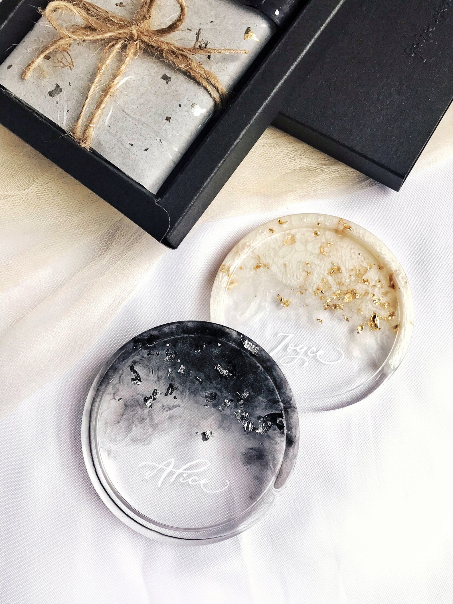 Handmade Resin Coaster With Custom Calligraphy - Etsy