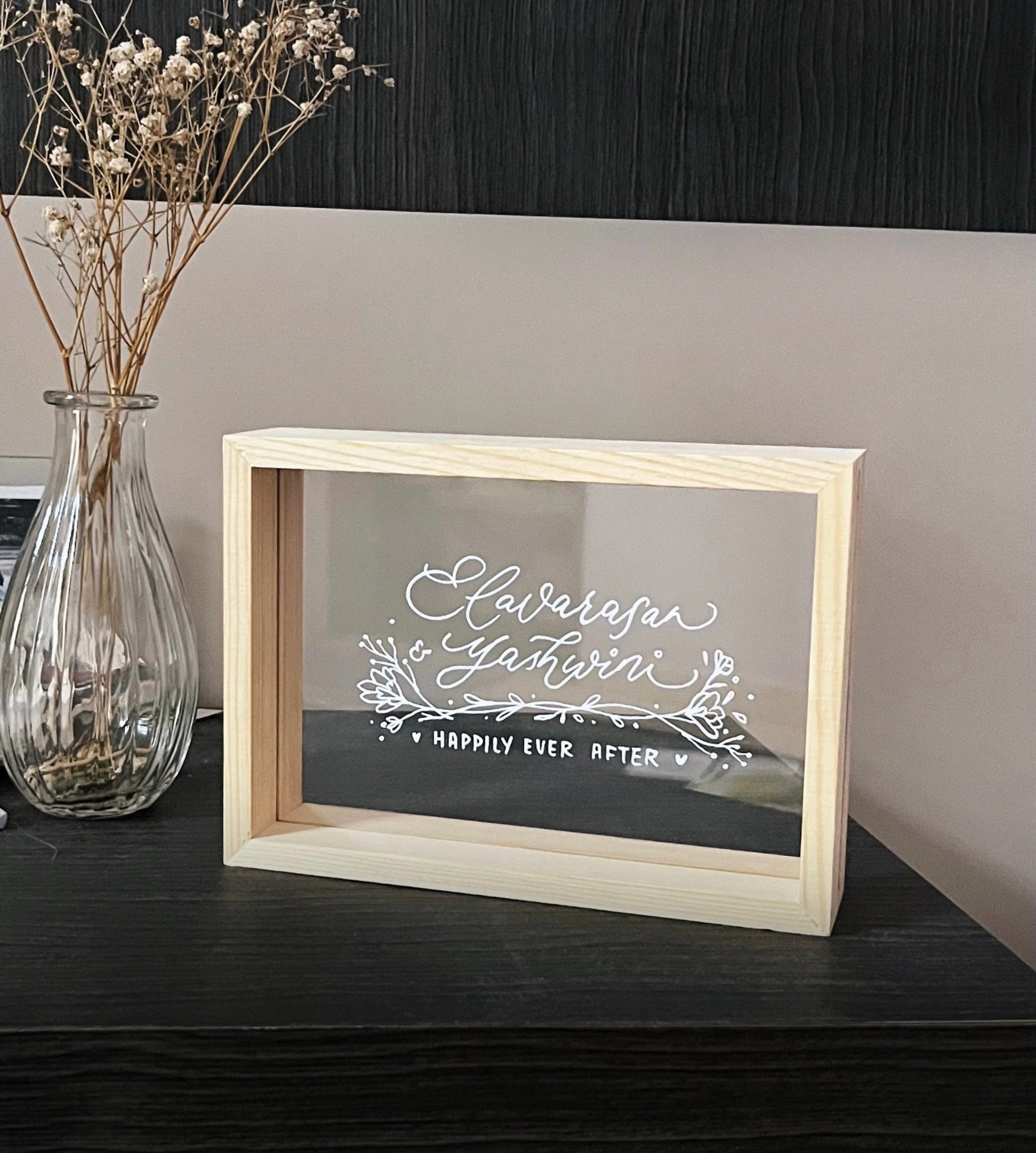 Custom Calligraphy Acrylic Wedding Frame, Clear Wedding Sign ...