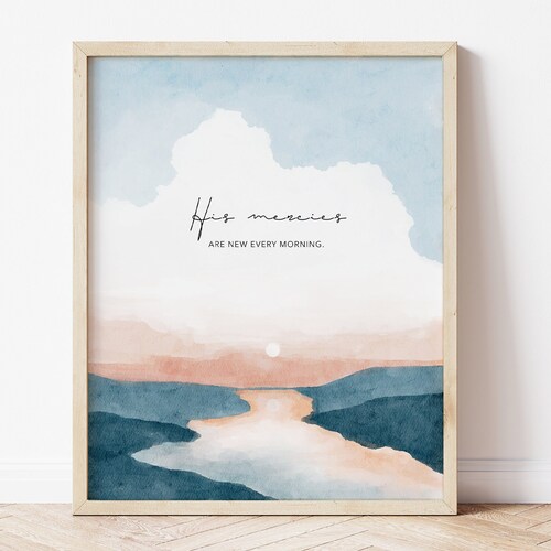 Scripture Landscape Art Print Modern Christian Art - Etsy