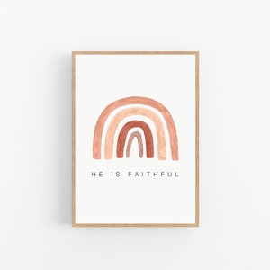 Rainbow CHRISTIAN WALL ART, God Faithfulness Christian Art, Modern ...