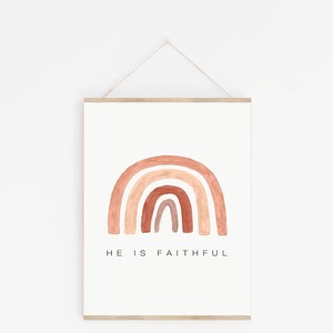 Rainbow CHRISTIAN WALL ART, God Faithfulness Christian Art, Modern ...