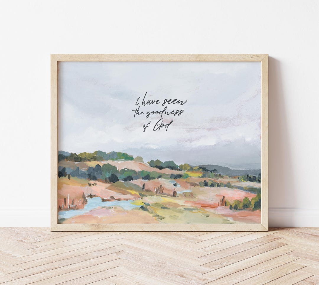 Christian Art Landscape With Bible Verse - Goodness of God Art Print - Etsy