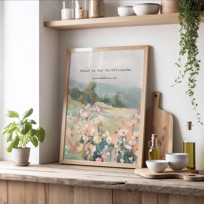 Christian Landscape Print – "great is Your Faithfulness" Scripture Art ...