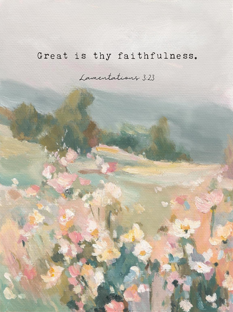 Christian Landscape Print – "great is Your Faithfulness" Scripture Art ...