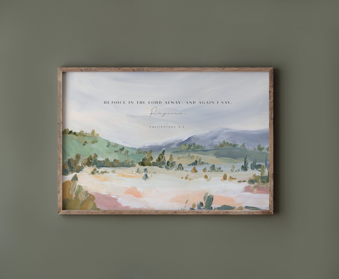 Christian Wall Art SCRIPTURE Wall Art LANDSCAPE Painting Cheerful ...
