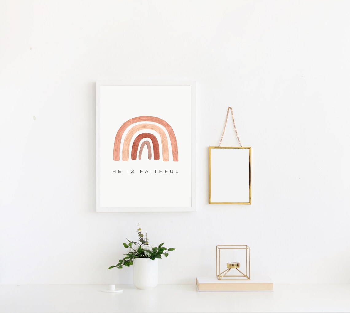 Rainbow CHRISTIAN WALL ART God Faithfulness Christian Art - Etsy
