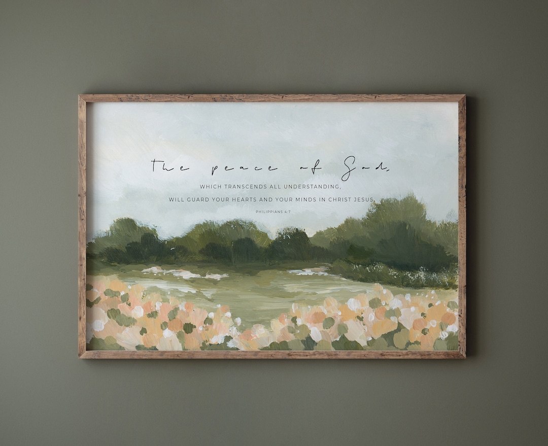 SCRIPTURE Landscape Art Print Country ABSTRACT Vintage LANDSCAPE Large ...