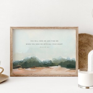 Christian Wall Art Jeremiah 29 13 SCRIPTURE Wall Art LANDSCAPE Painting ...