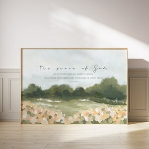 SCRIPTURE Landscape Art Print Country ABSTRACT Vintage LANDSCAPE Large ...