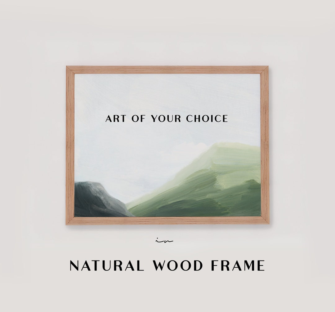 NATURAL WOOD Framed PRINT Gallery Frame Solid Wood Frame Framed Matted ...