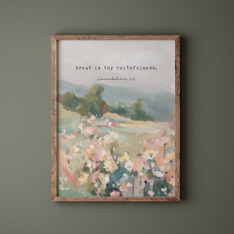 Christian Landscape Print – "great is Your Faithfulness" Scripture Art ...