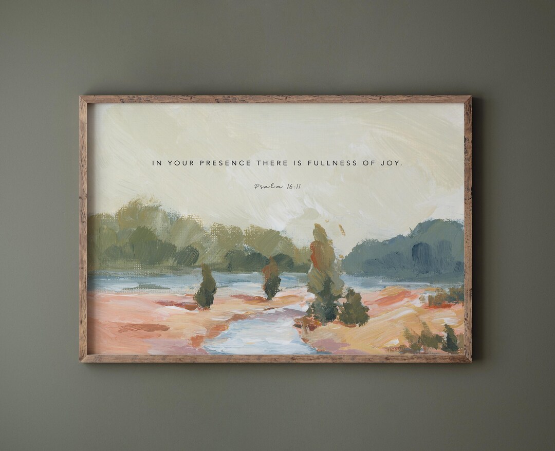 Landscape Art Print With Scripture | "fullness of Joy" | Christian Wall ...