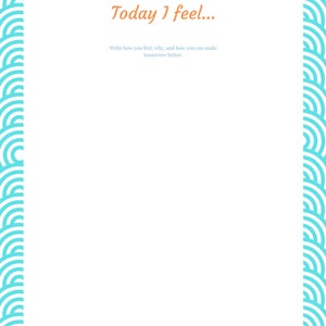 Kids Daily Feelings Journal W/affirmations-printable PDF - Digital ...