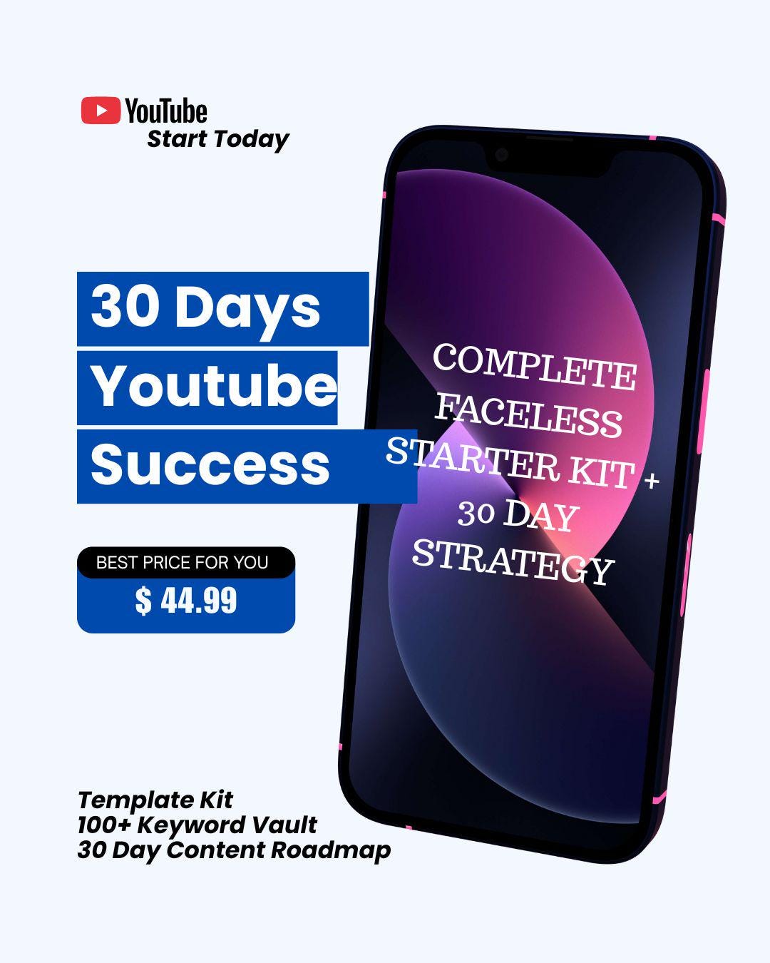 Faceless Digital Marketing Starter Kit | 30 Day Content Plan & Canva ...