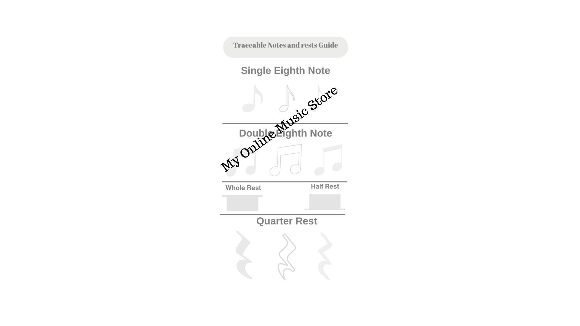 Printable Musical Notes Tracing Worksheets for Kids, Beginner Music ...