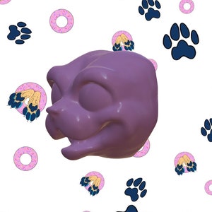 DOWNLOAD 3D Print STL File Fursuit Furry Cat Cosplay Head Base Model ...