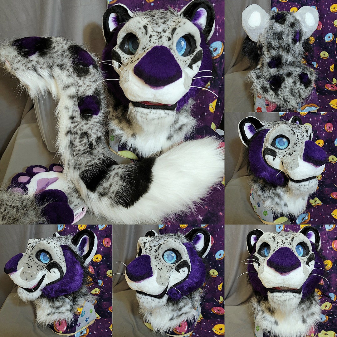 Snow Leopard Collab Fursuit Head Paws Tail Partial Furry - Etsy