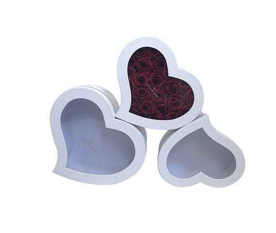 Set of 3 Heart Shaped Flower Gift Box 8027 flowers NOT | Etsy