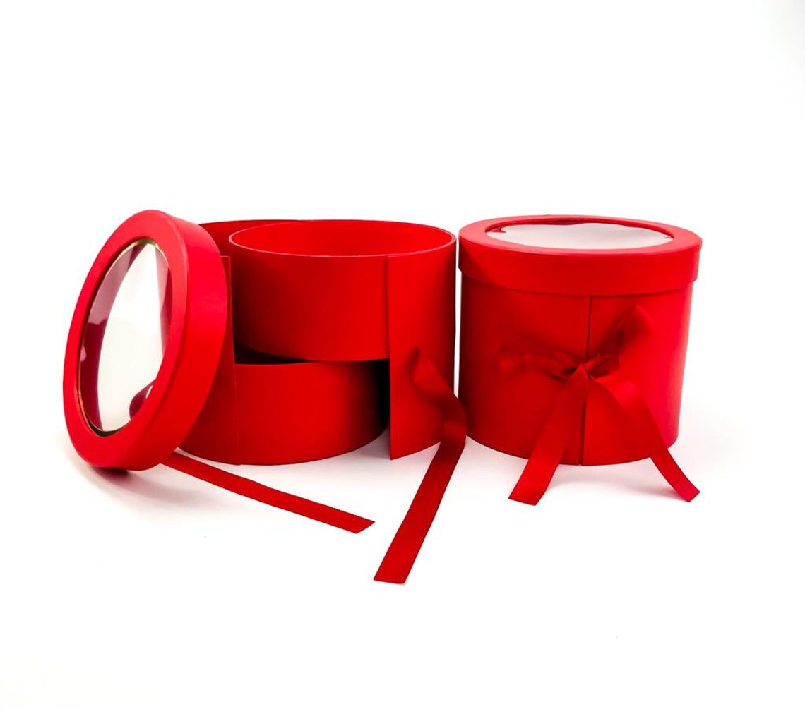 Double Layer ROUND Shaped Flower Gift Box 8025 flowers NOT - Etsy