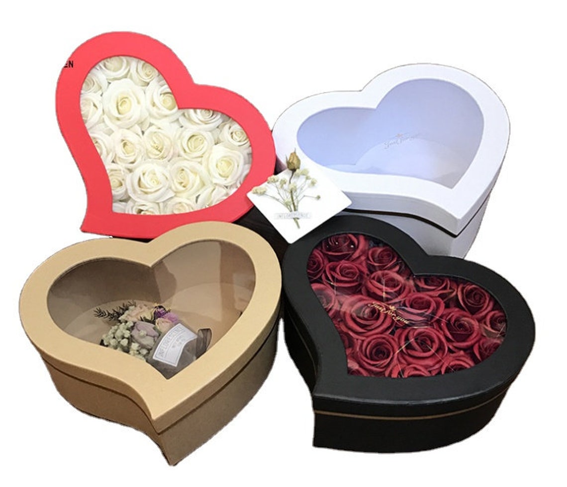 Set of 3 Heart Shaped Flower Gift Box 8027 flowers NOT | Etsy