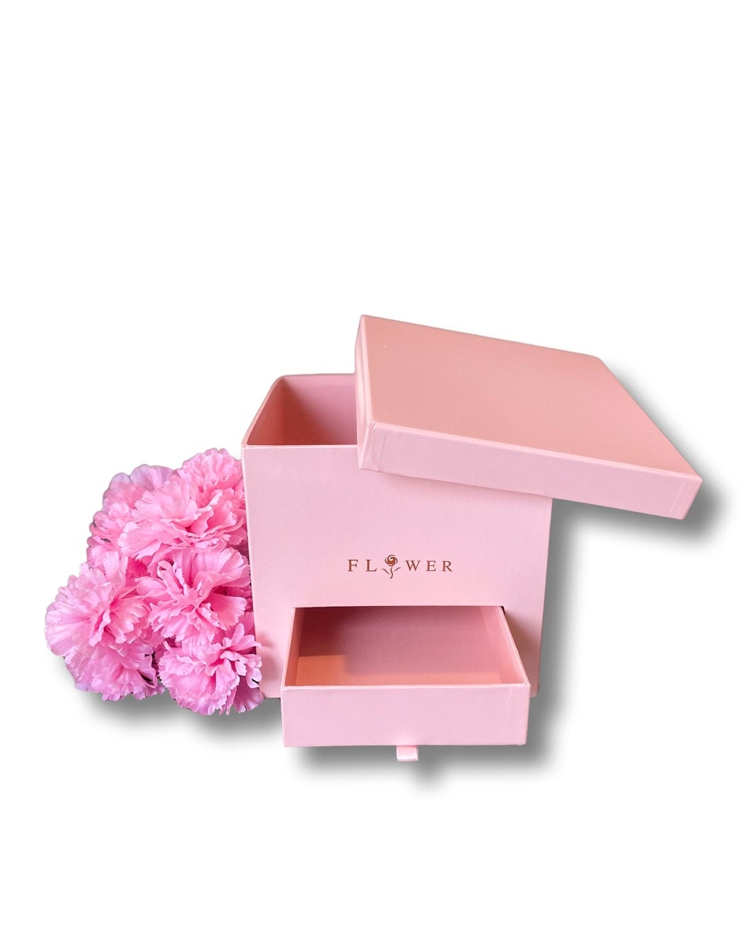 Square Flower Box W/ Drawer 8156 flowers NOT Included - Etsy