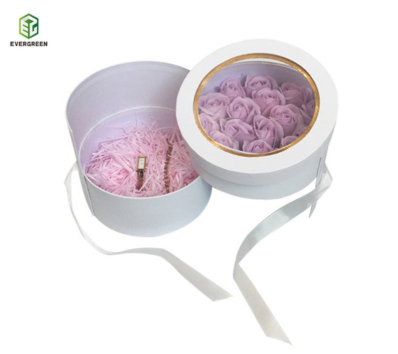 Double Layer ROUND Shaped Flower Gift Box #8025 (flowers NOT Included ...