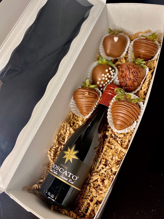 Mini Wine Box Dozen Chocolate Covered Strawberries Box | Etsy
