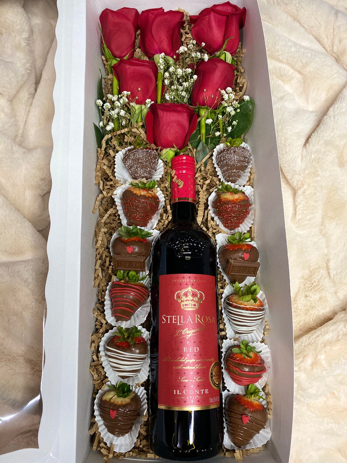 Rose and Wine Box: 20”x7”x4” (contents NOT Included, Box Only) *sold in ...