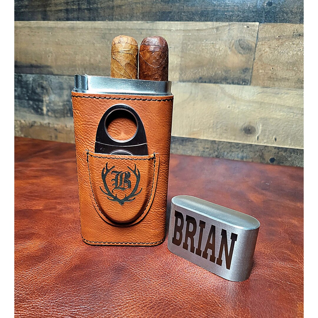 Personalized Cigar Case With Cutter - Etsy
