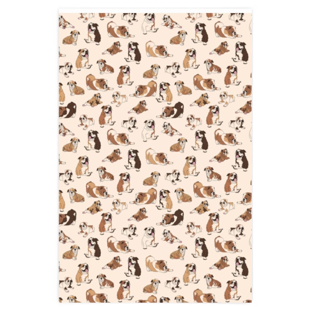 English Bulldog Wrapping Paper / Bulldog Wrapping Paper / - Etsy