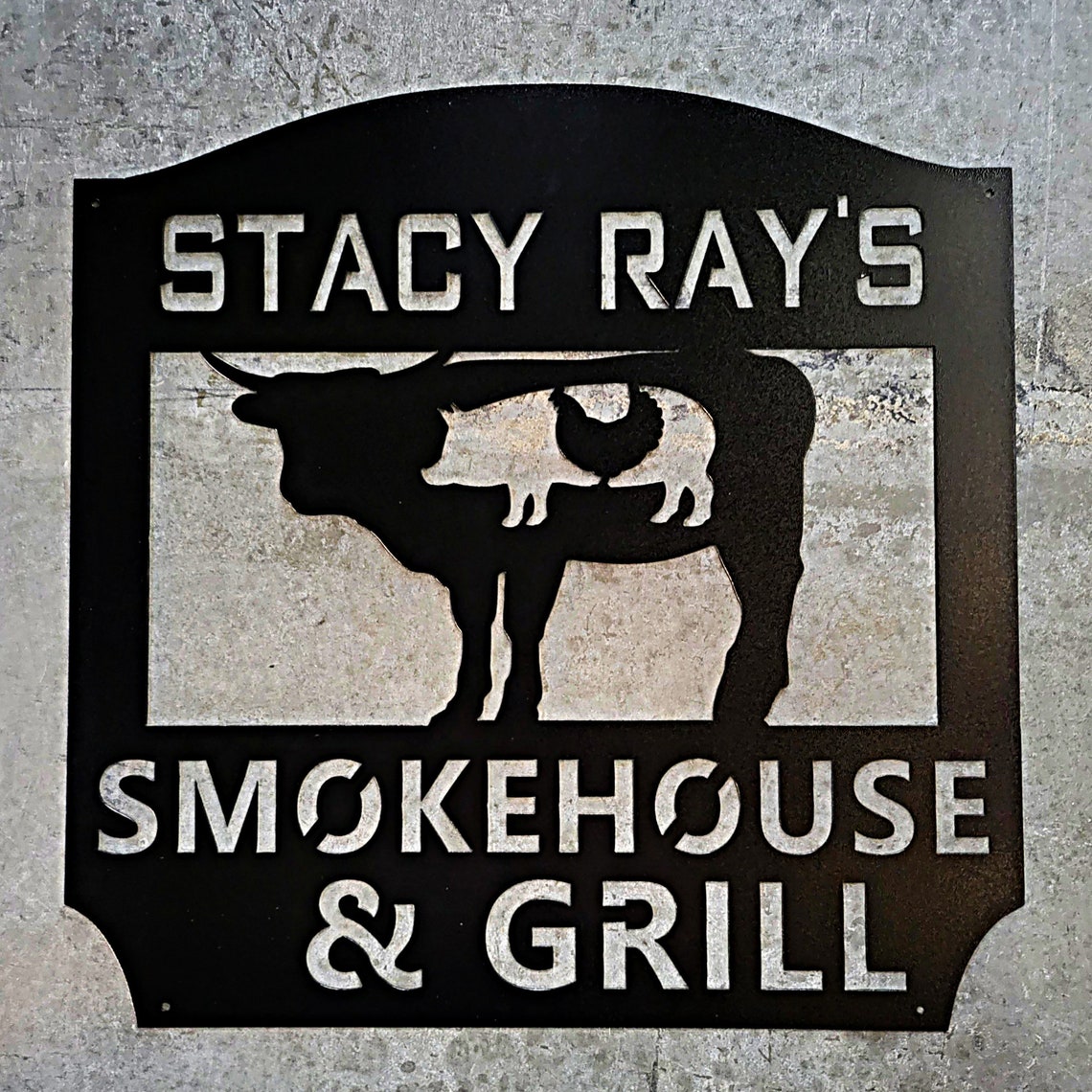 Custom Metal BBQ Smokehouse Sign / Personalized Grilling Sign - Etsy